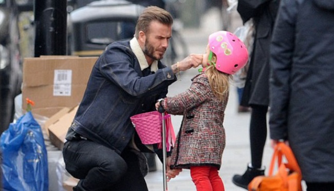 Aksi Kompak David Beckham dan Putri Imutnya | tempo.co