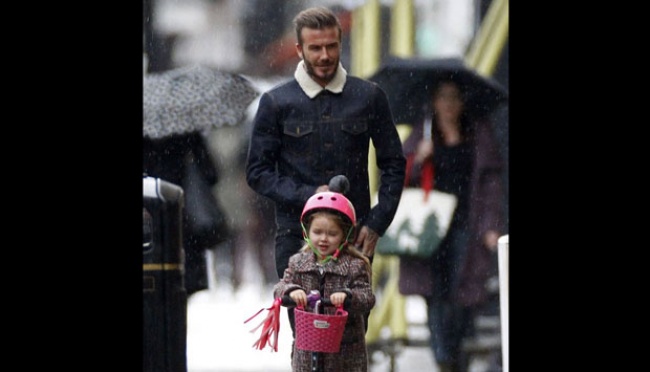 Aksi Kompak David Beckham dan Putri Imutnya | tempo.co