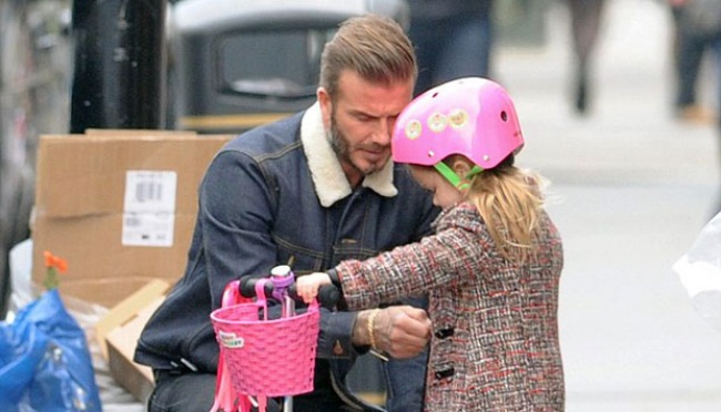 Aksi Kompak David Beckham dan Putri Imutnya | tempo.co