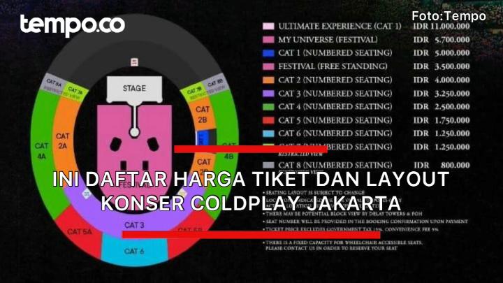 Ini Harga Tiket dan Layout Konser Coldplay Jakarta - Video Tempo.co
