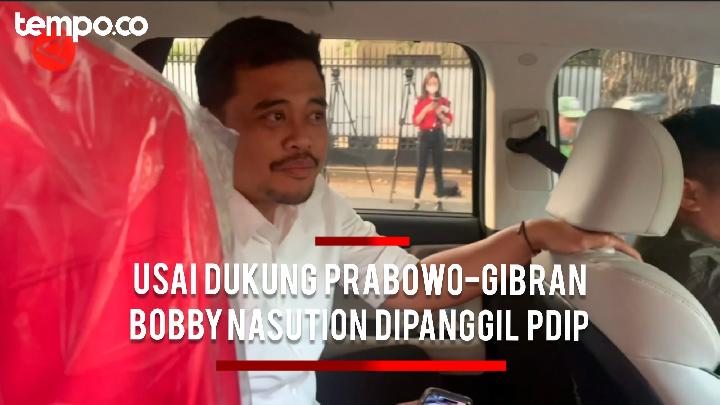 Usai Dukung Prabowo-Gibran, Bobby Nasution Dipanggil PDIP - Video Tempo.co