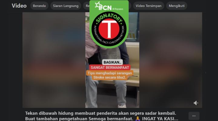 Keliru, Video Berisi Klaim Pertolongan Pertama Penyakit Stroke dengan Menekan Bagian Bawah ...