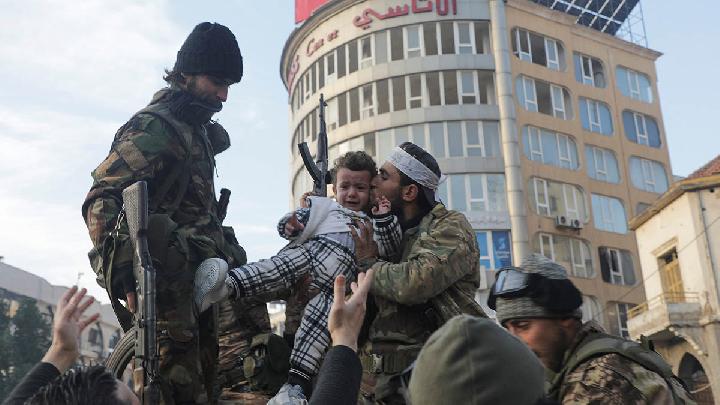 People Gather and Celebrate the Fall of Bashar al-Assad Government in ...