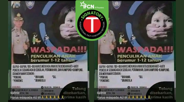 Menyesatkan, Poster Waspada Penculikan Anak dengan Modus sebagai ...