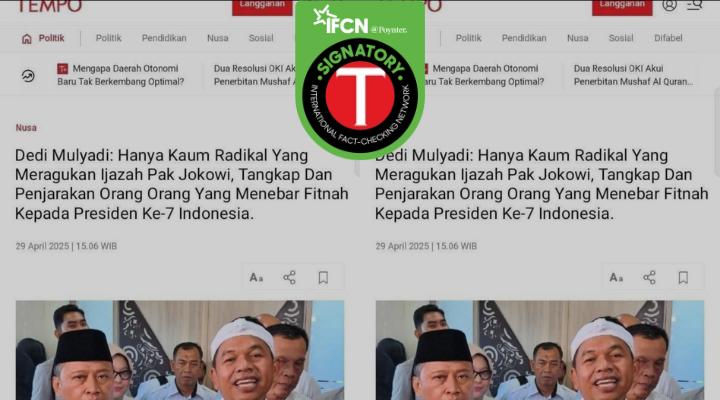 Keliru: Tempo Memberitakan Pernyataan Dedi Mulyadi Soal Ijazah Jokowi - Cek Fakta Tempo.co