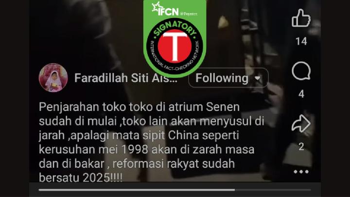 Keliru: Video Penjarahan di Mall Atrium Senen 29 Agustus 2025 | tempo.co