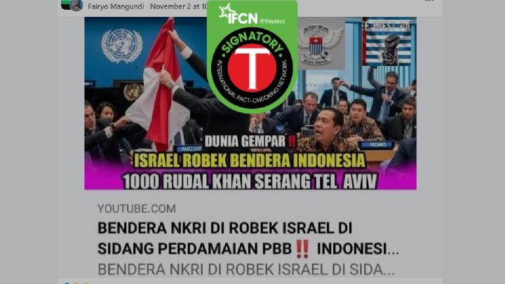 Keliru: Israel Merobek Bendera Indonesia di Forum Perdamaian PBB | tempo.co