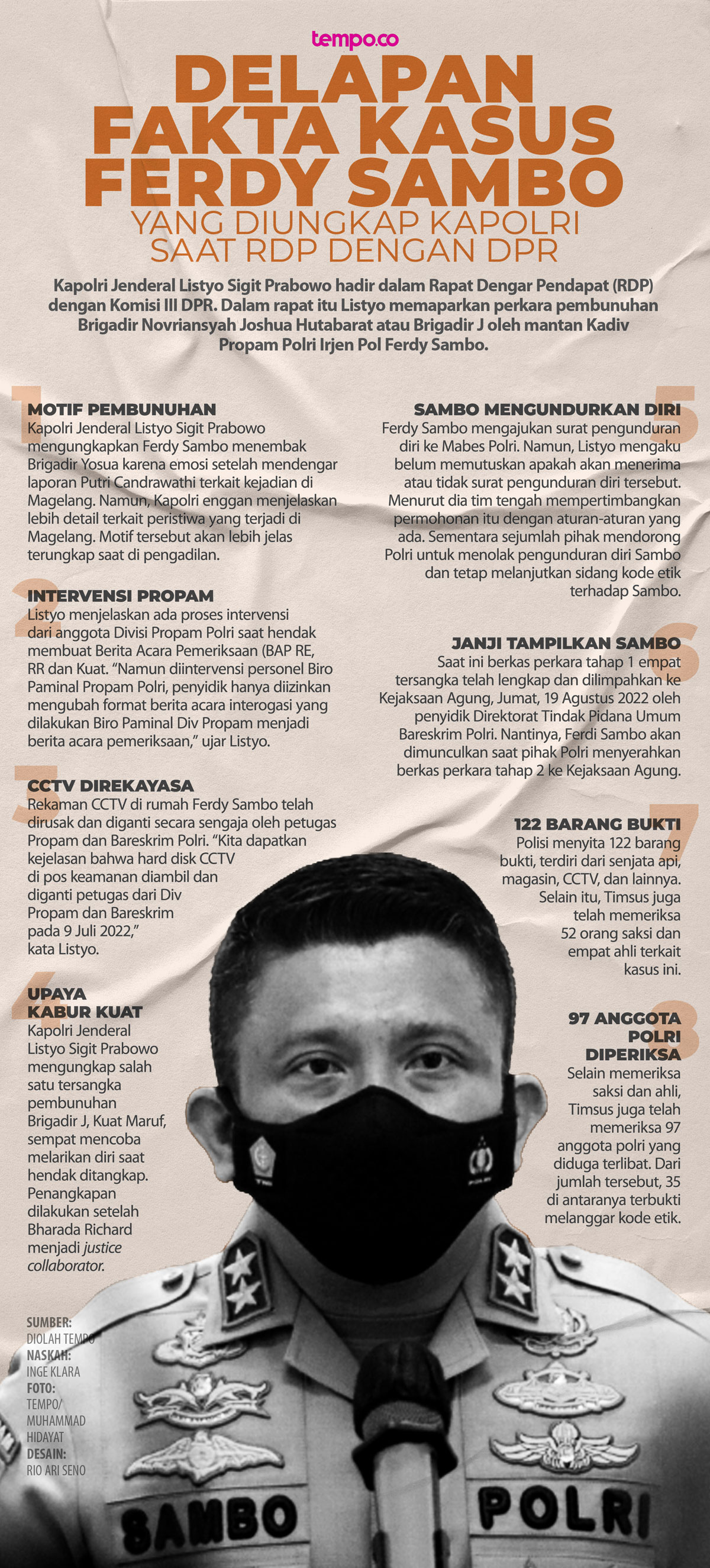 Delapan Fakta Kasus Ferdy Sambo yang Diungkap Kapolri saat RDP dengan DPR | tempo.co